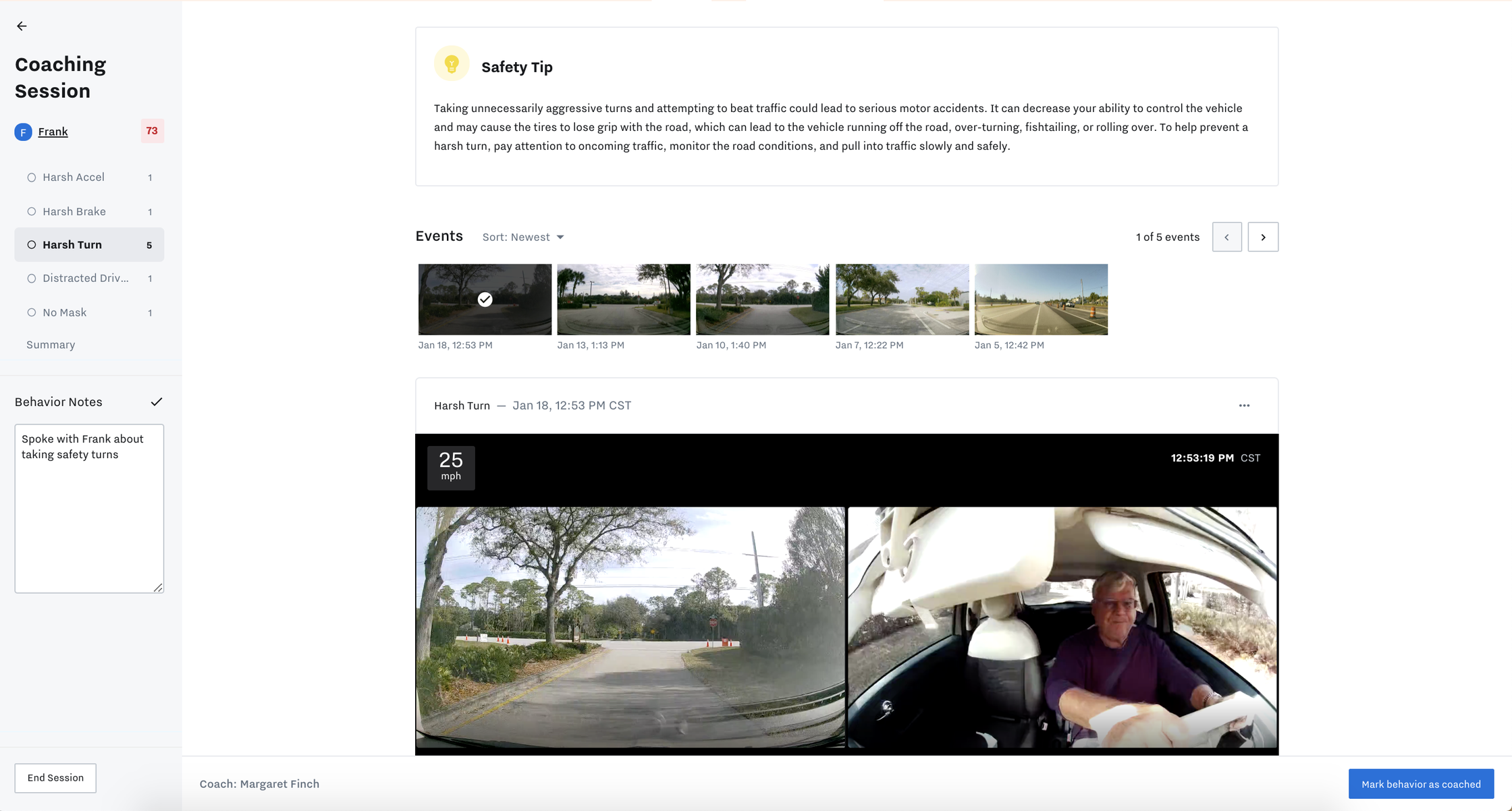 Driver Coaching Workflow – Samsara Support
