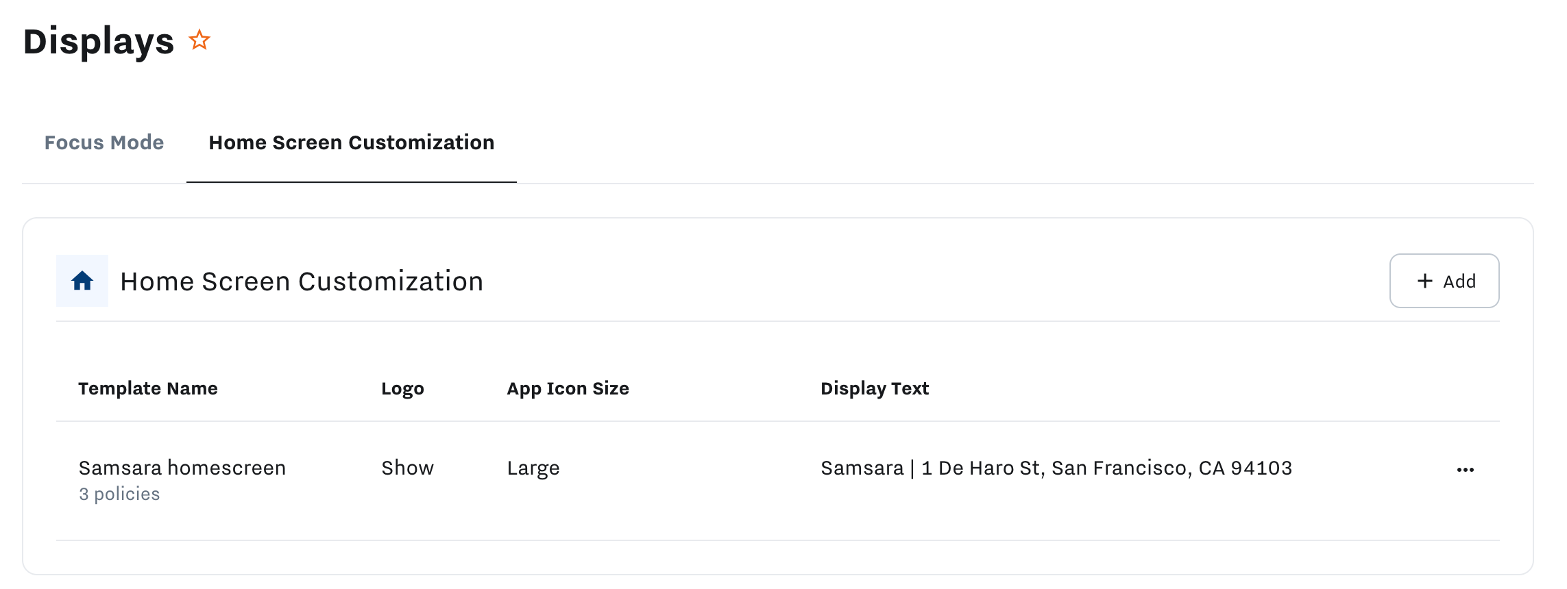 Configure a Device Home Screen Template – Samsara Support