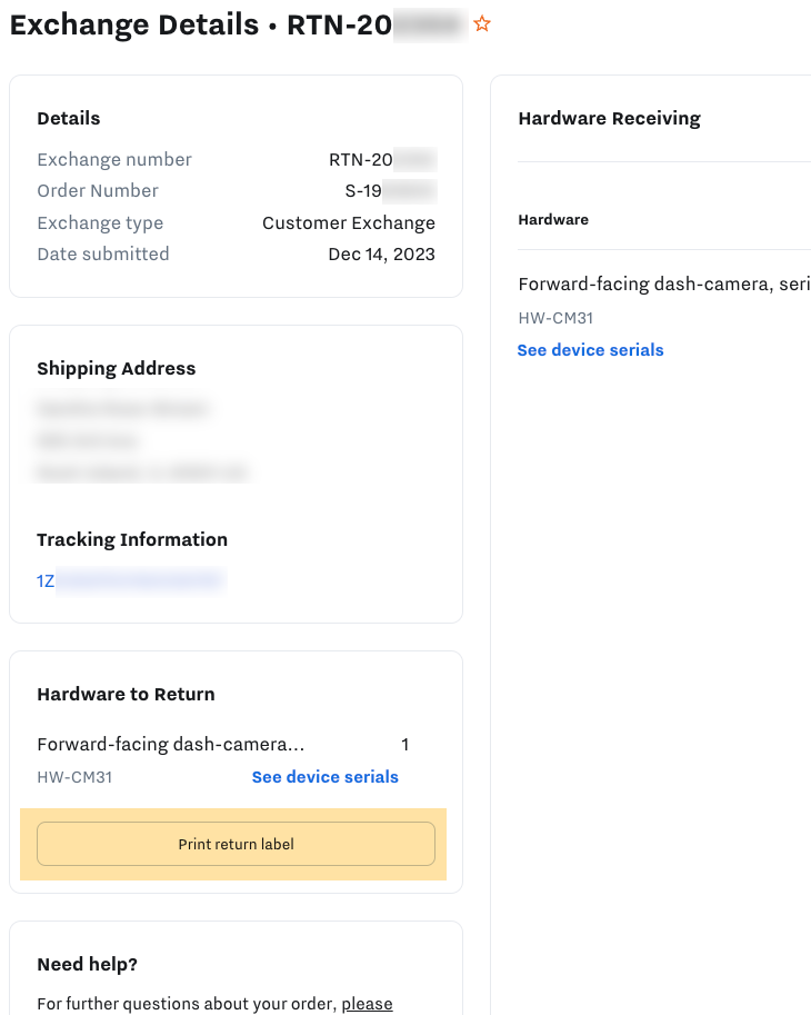 Print A Return Label Samsara Help Center