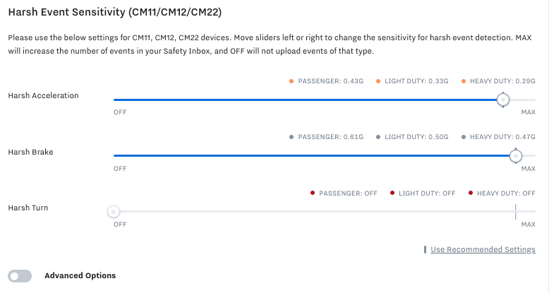 Harsh Event Detection – Samsara Support
