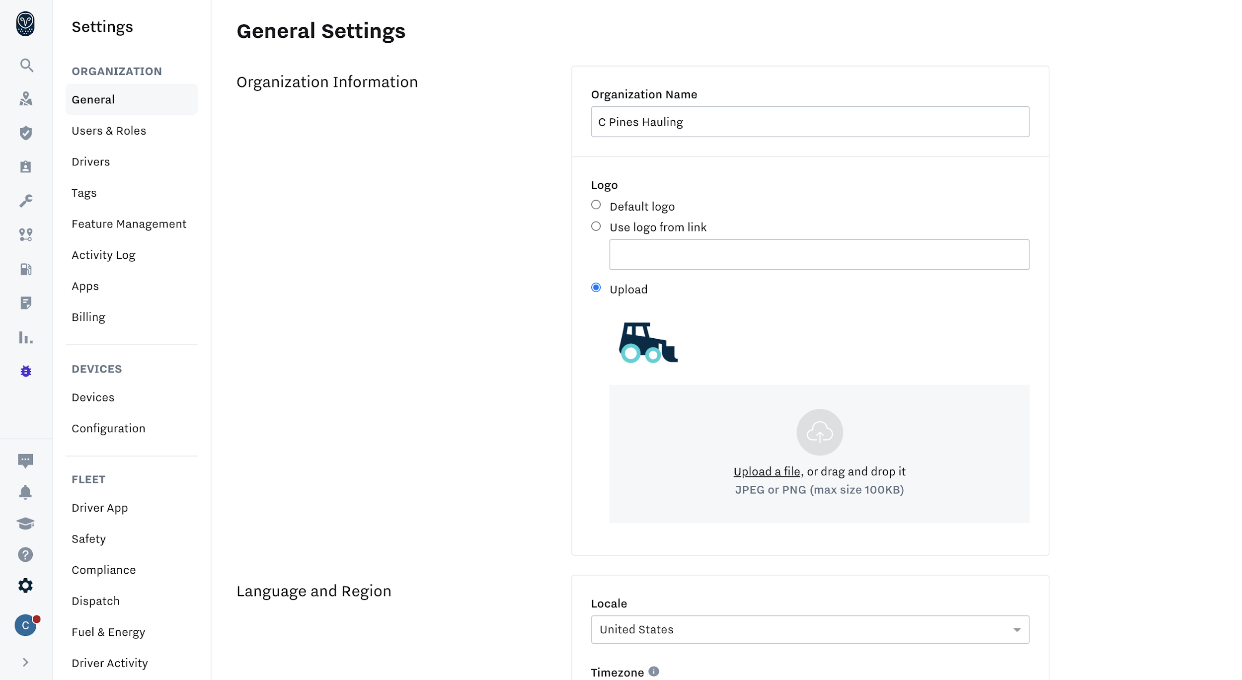 Dashboard Menus – Samsara Support